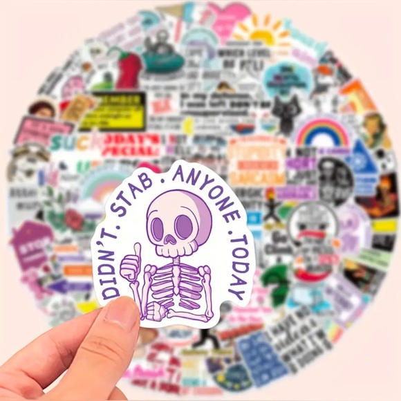 Other | Funny Brand New Unopened 10pcs Humorous Reusable Vinyl Sticker ...